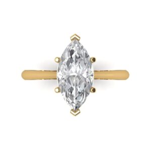 clara pucci 2.50 ct marquise cut solitaire moissanite engagement wedding bridal promise anniversary ring 18k yellow gold size 3.5