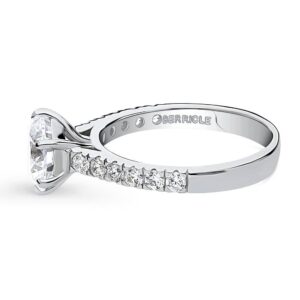 BERRICLE Sterling Silver Solitaire Wedding Engagement Rings 2 Carat Round Cubic Zirconia CZ Promise Ring for Women, Rhodium Plated Size 6