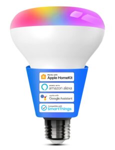 meross smart light bulb, br30 flood wifi led bulbs compatible with apple homekit, alexa, google assistant & smartthings, dimmable e26 multicolor 2700k-6500k rgbcw, 1300 lumens 100w equivalent, 1 pack