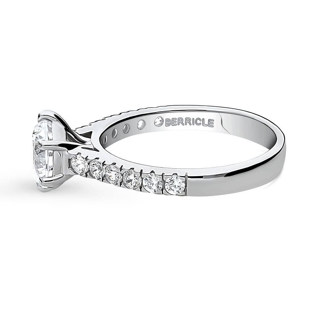 BERRICLE Sterling Silver Solitaire Wedding Engagement Rings 1.25 Carat Round Cubic Zirconia CZ Promise Ring for Women, Rhodium Plated Size 4.5