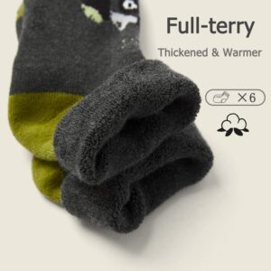 Mardonskey Big Kids Winter Socks Boys Warm Socks Thick Cotton Thermal Crew Socks for Boys 6 Pairs 6-8 Years