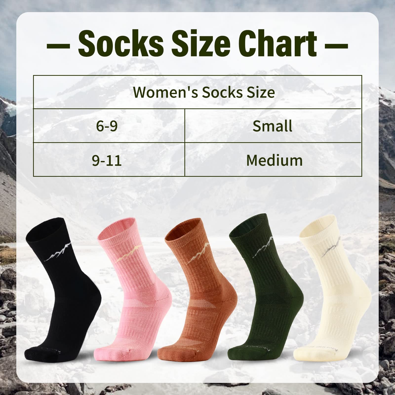 Merino Protect Merino Wool Socks for Women Winter Hiking Hunting Cycling Boot Socks Soft Cushion Warm Casual Thermal Socks