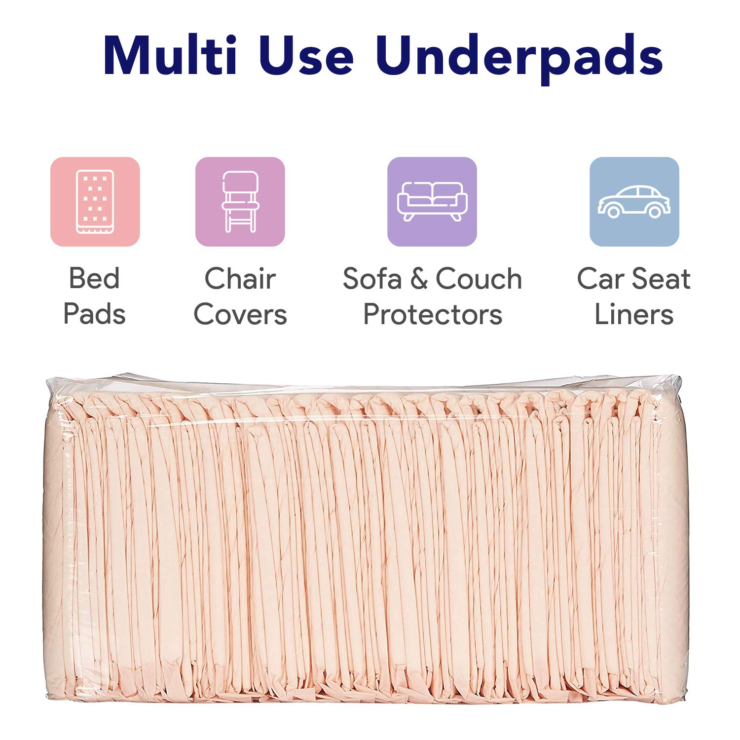 Premium Disposable Chucks Underpads 100 Count, 30" x 36" - Highly Absorbent Bed Pads for Incontinence and Senior Care - Peach Color - Leak Proof Protection - Bulk Case Pack