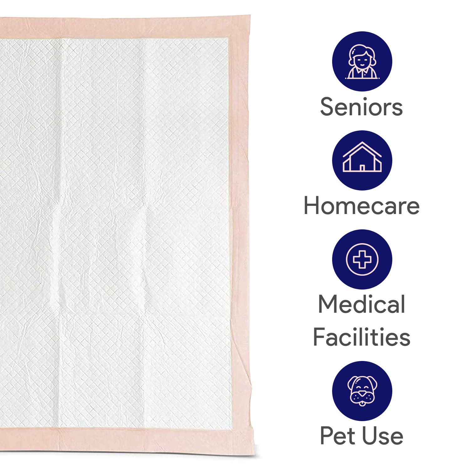 Premium Disposable Chucks Underpads 100 Count, 30" x 36" - Highly Absorbent Bed Pads for Incontinence and Senior Care - Peach Color - Leak Proof Protection - Bulk Case Pack