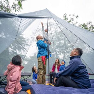 KAZOO Family Camping Tent Large Waterproof Tipi Tents 8 Person Room Teepee Tent Instant Setup Double Layer (Off-White)