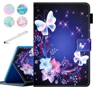 fancity case fits amazon kindle fire hd 8 & hd 8 plus tablet (12th generation/10th generation, 2022/2020 release) 8", pu leather standing cover with smart auto sleep/wake & card slot, butterfly