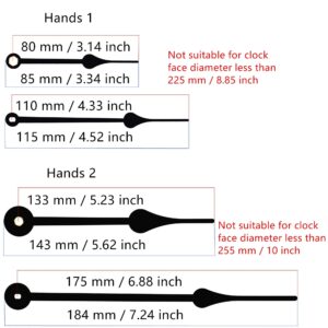 TIKROUND 12888 Quartz DIY Wall Clock Movement Mechanism Battery Operated DIY Repair Parts Replacement with 4 Sets Hands Total Shaft Length 23/32 inch .…