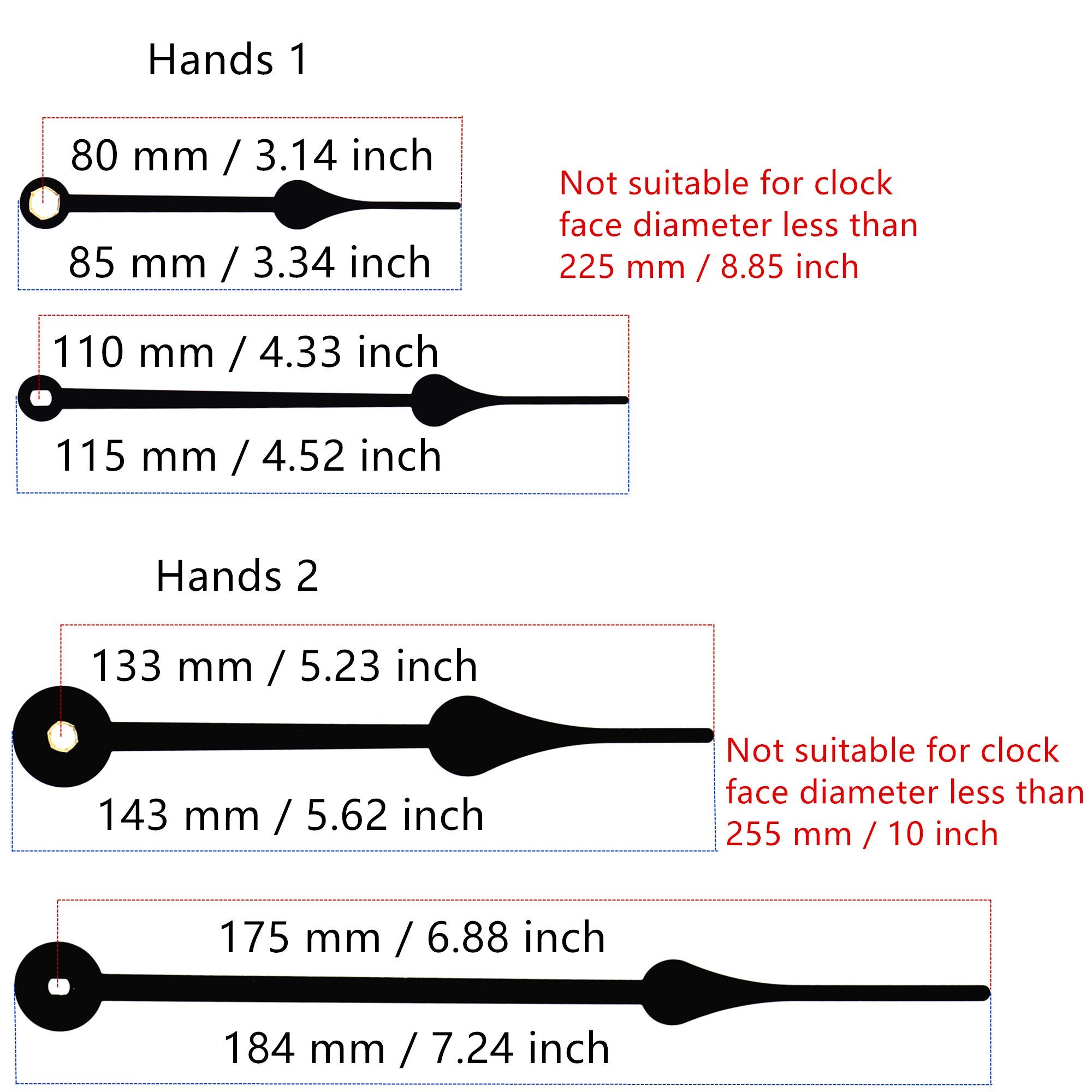 TIKROUND 12888 Quartz DIY Wall Clock Movement Mechanism Battery Operated DIY Repair Parts Replacement with 4 Sets Hands Total Shaft Length 23/32 inch .…