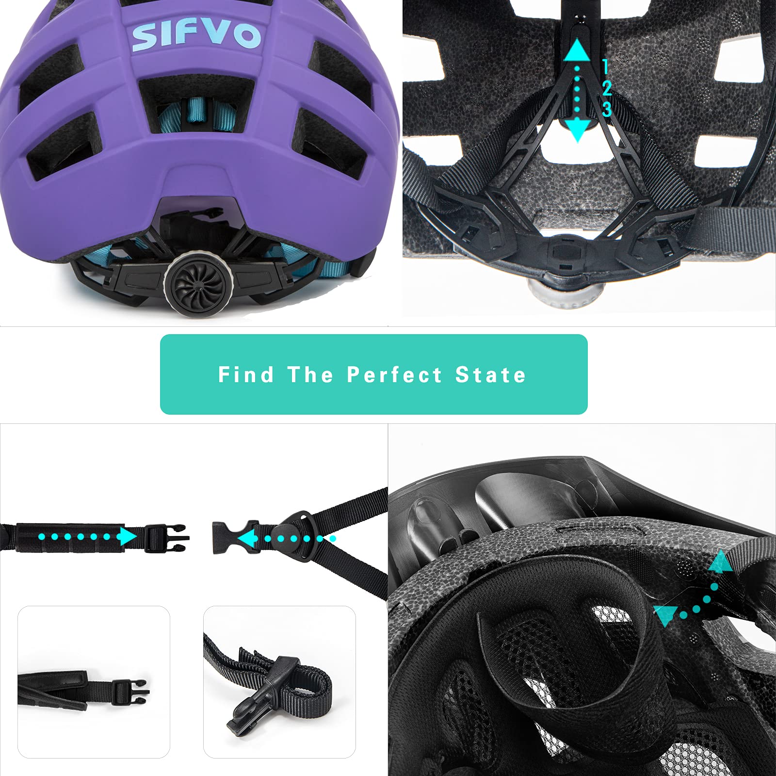 Kids Bike Helmet, SIFVO Kids Helmet 6+ Boys and Girls Bike Helmet with Visor, Bike Helmets for Kids Youth Bike Helmet Kids Mountain Bike Helmet Lightweight and Adjustable 52-58cm