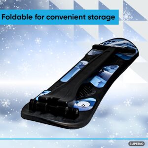 Superio Kids Snow Scooter Sled Pack of 2 Includes Black and Blue.