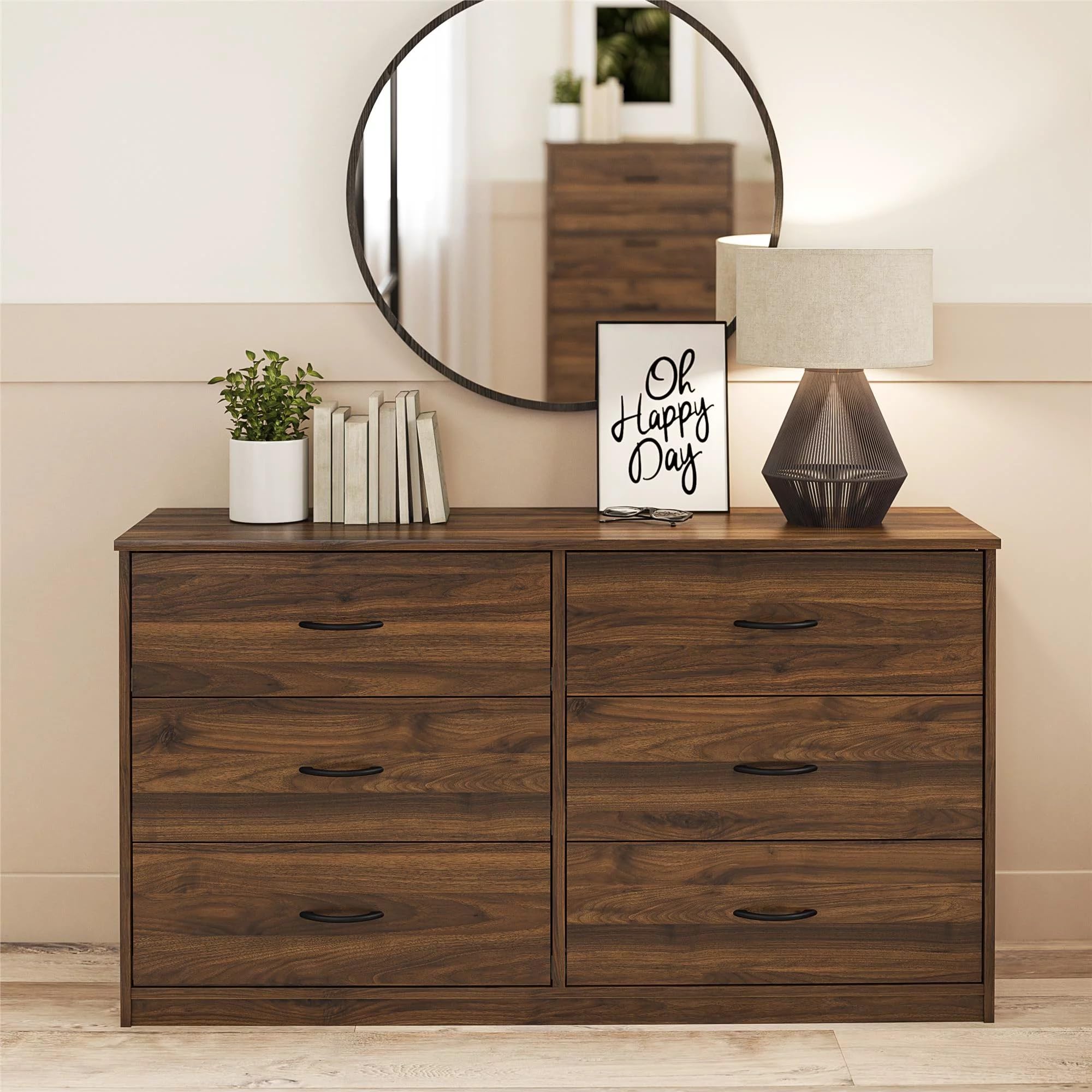 Mainstay/ Classic 6 Drawer Dresser, Walnut