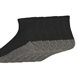 Genuine Dickies Men's Dri-Tech Performance Work Quarter-Length Ankle Socks (6-Pair Packs) (Black, Shoe Size: 12-15)