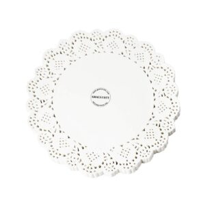 lace doilies paper 100 pieces, white round lace paper placemats for tables, cake, baking, wedding decoration (10.5 inch)…