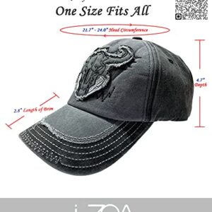 iZOA Caps and Hats for Men and Women Bulls Embroidery Casual Fashion Adjustable Unisex Baseball Caps Hats