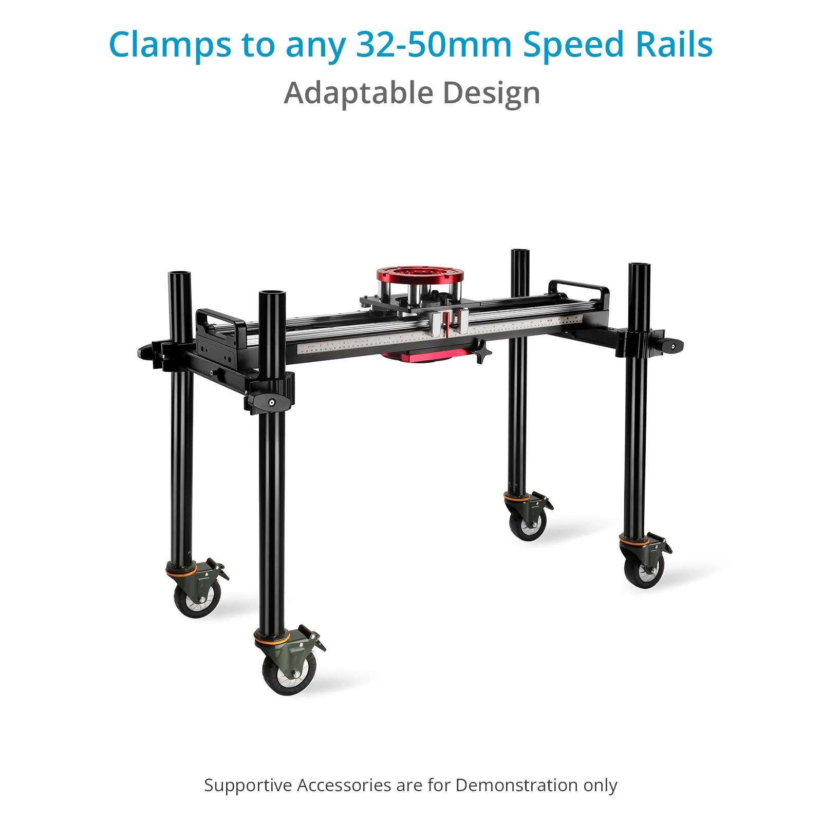 PROAIM Scaffold Crossbar Mount for Proaim Flyking Camera Slider Mitchell/Bowl. CNC Aluminum Made for 32-50mm Scaffold Tubes/Speed Rails. Facilitates Positioning Sliders at Height (SCF-FK)