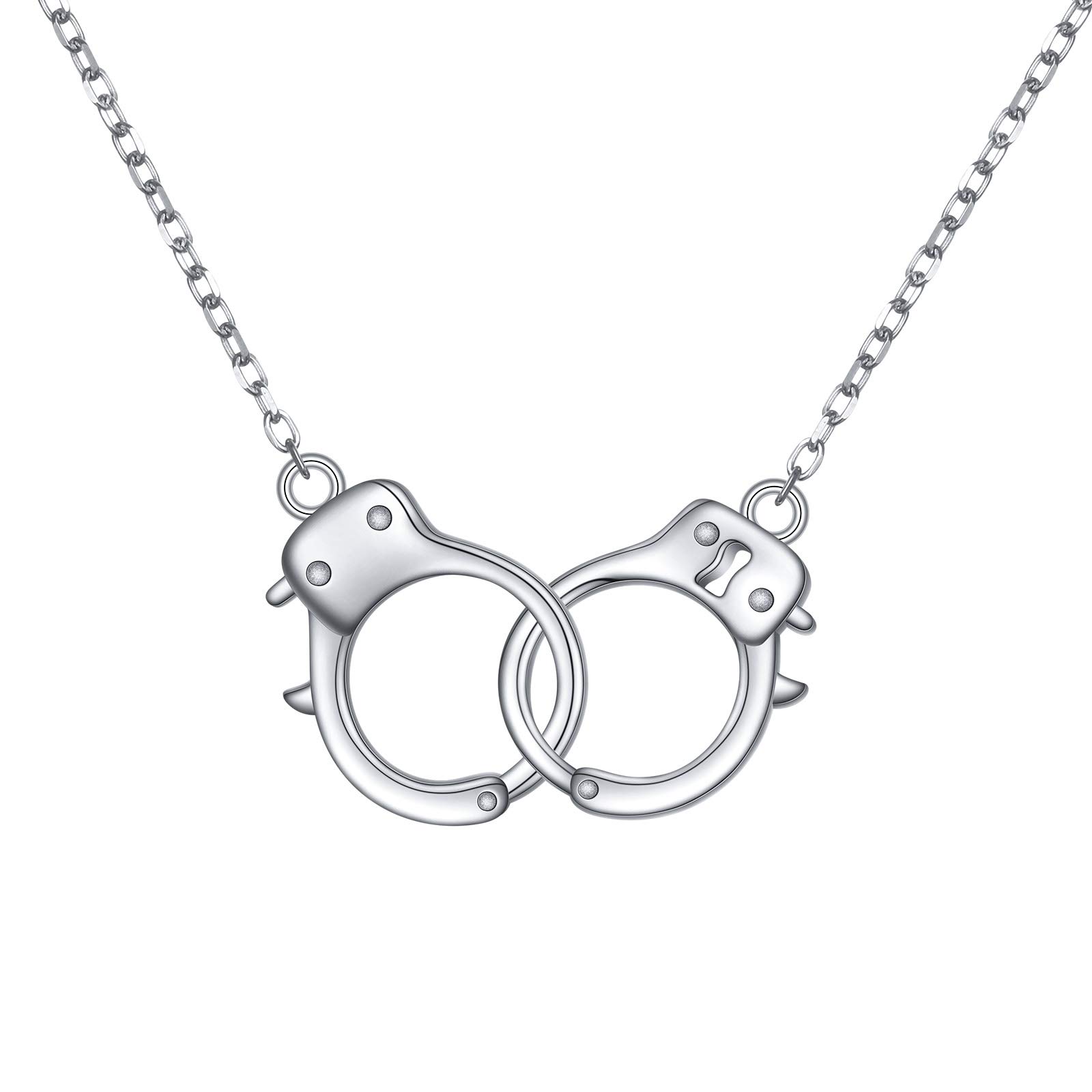 DAOCHONG S925 Sterling Silver Handcuffs Necklace Pendant for Women