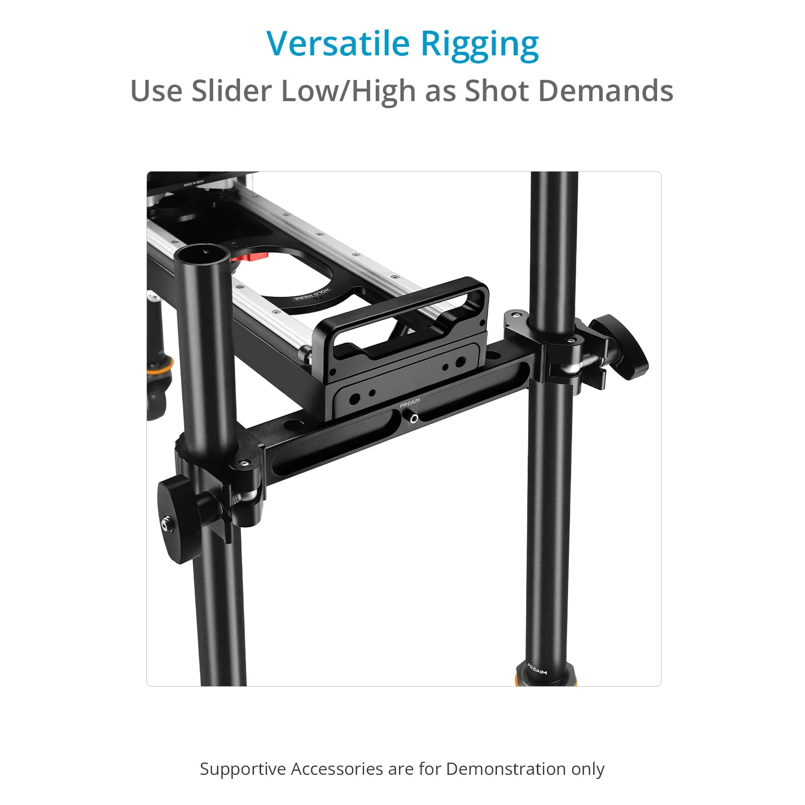 PROAIM Scaffold Crossbar Mount for Proaim Flyking Camera Slider Mitchell/Bowl. CNC Aluminum Made for 32-50mm Scaffold Tubes/Speed Rails. Facilitates Positioning Sliders at Height (SCF-FK)