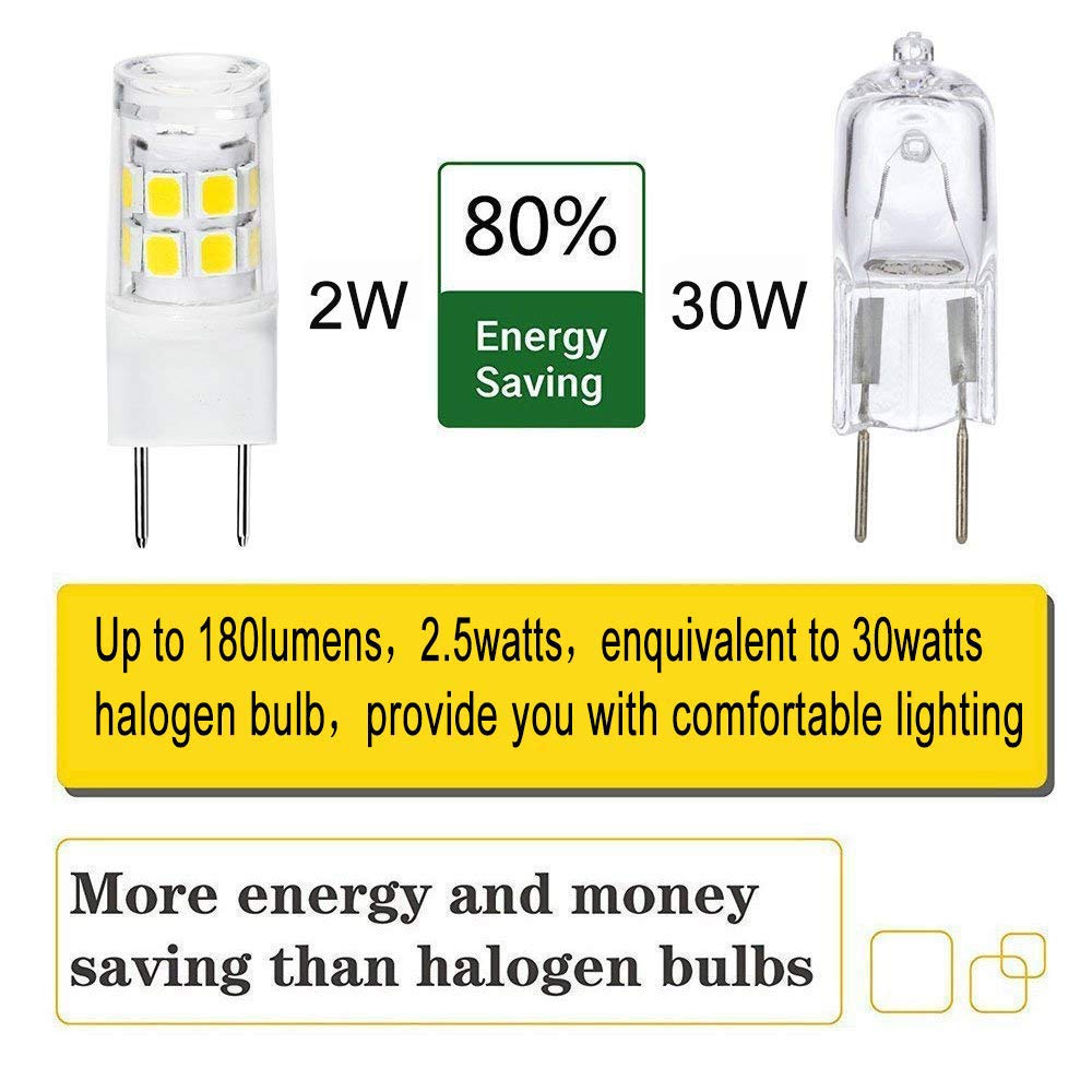 SZHZBZW G8 Led Bulb 3W Equivalent 20W Replaces WB25X10019 Microwave Light Bulbs Daylight White 6000K 2 Pack