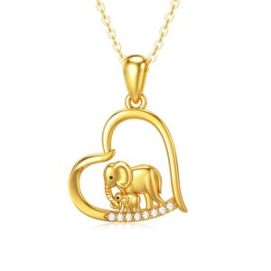 rikelus 14k gold panda bear/cow/dolphin/koala bear/elephant necklace for women girls,birthday anniversary jewelry cute animal gift for mom wife girlfriend grandma daughter 16"-18"