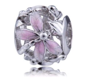 bolenvi pink dragonfly dragon fly ball 925 sterling silver charm bead for pandora & similar charm bracelets or necklaces