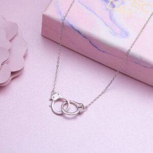 DAOCHONG S925 Sterling Silver Handcuffs Necklace Pendant for Women