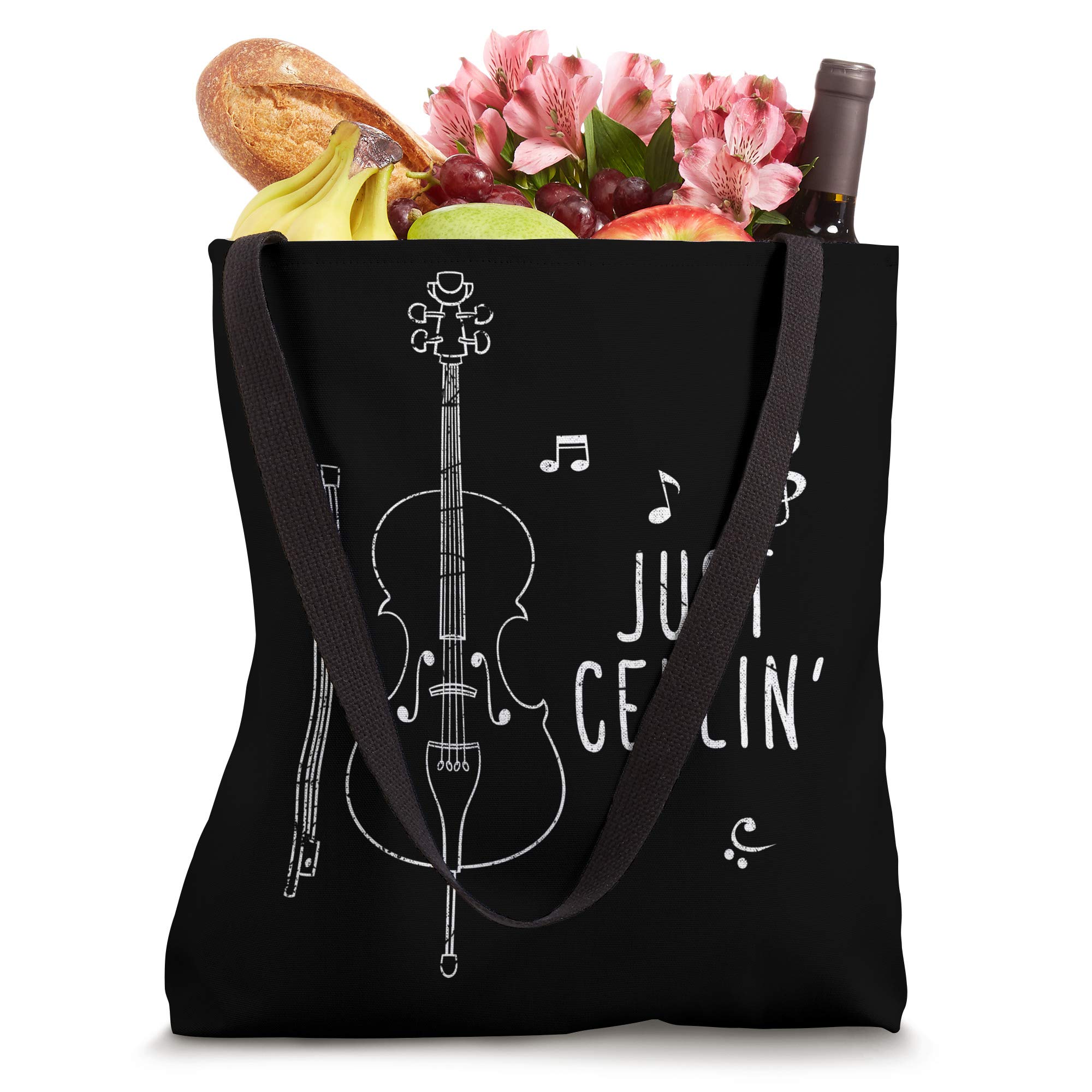 Just Cellin Funny Cellist Gift Idea Musician Cello Tote Bag