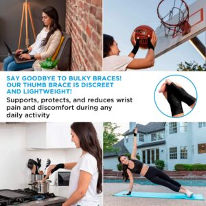 Dropsky Waterproof Wrist Thumb Support With Gel Pad, Thumb Brace for Arthritis Pain and Support-Thumb Wrist Brace, Arthritis & Carpal Tunnel - Left and Right Hand- Lightweight,Therapy Rubber-Latex, 4