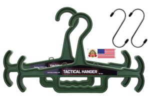 tactical hanger by hice | original heavy duty standard hanger | 200 lb load capacity | durable high impact resin | body armor, tactical, police, military gear, scuba, survival equipment (dark green)