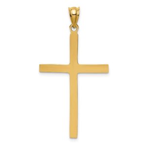 14k Polished Cross Pendant QK411