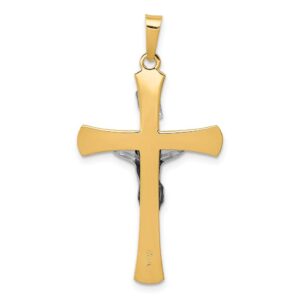 14k Two-tone INRI Crucifix Pendant QXR729