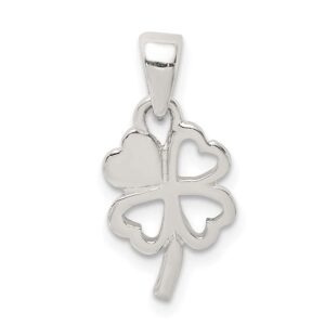 sterling silver polished clover pendant 19.24mm style qc9550