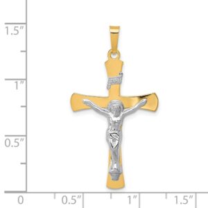 14k Two-tone INRI Crucifix Pendant QXR729