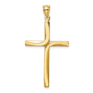 14k Polished Cross Pendant QK411