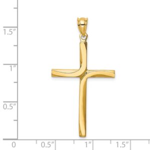 14k Polished Cross Pendant QK411