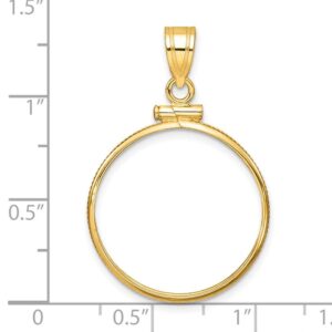 Wideband Distinguished Coin Jewelry 14k Polished 22.0mm x 1.9mm Screw Top Coin Bezel Pendant QC1885/22.0