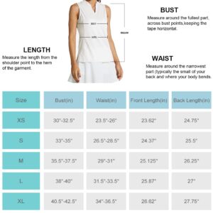 BALEAF Women's Sleeveless Golf Shirts Quick Dry V-Neck Lightweight Tennis Tank Tops Polo White L