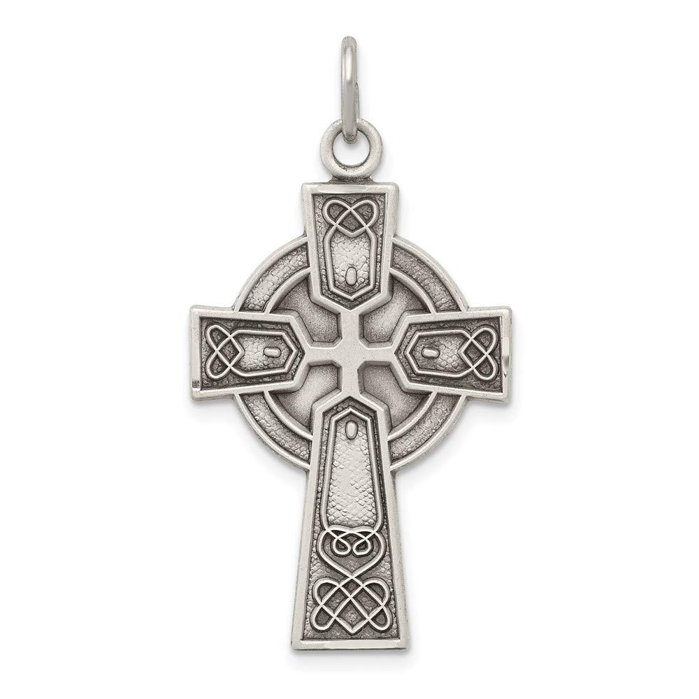 Sterling Silver Antiqued Irish Cross Pendant QQC8195