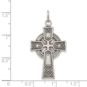 Sterling Silver Antiqued Irish Cross Pendant QQC8195