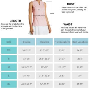 BALEAF Women's Sleeveless Tennis Shirts Lightweight Quick Dry V-Neck Golf Top Tank Tops Polo Pink M