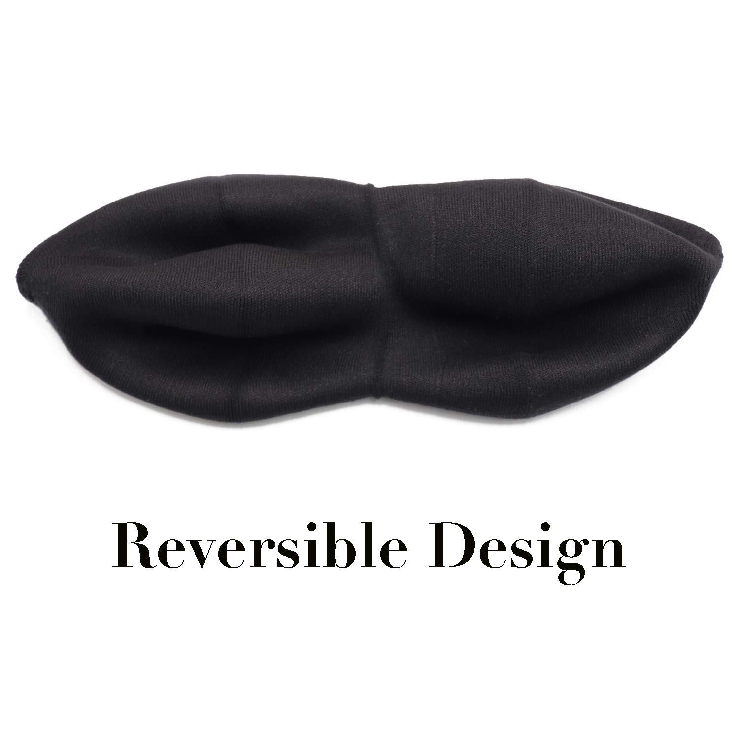 Sydbecs Cashmere Beret Hats for Women Girls, Reversible French Berets Hat Solid Color Style (Black)