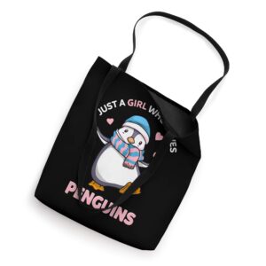 Just A Girl Who Loves Penguins Cute Penguin Tote Bag