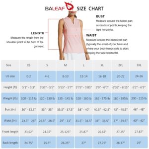 BALEAF Women's Sleeveless Tennis Shirts Lightweight Quick Dry V-Neck Golf Top Tank Tops Polo Pink M