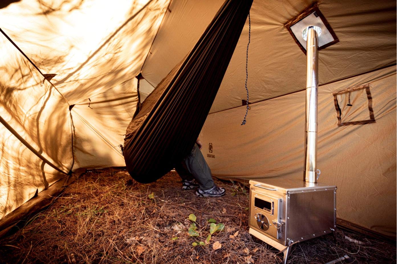 OneTigris TIGER ROAR Tent Stove, Portable Wood Burning Stove for Winter Camping Hunting and Outdoor Cooking, Pipes Included.