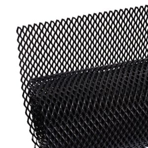 aggauto universal 40"x13" car grill mesh - aluminum alloy automotive grille insert bumper 6x12mm rhombic hole, one of the most multifunctional shape grids 100x33cm black