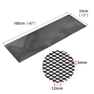 AggAuto Universal 40"x13" Car Grill Mesh - Aluminum Alloy Automotive Grille Insert Bumper 6x12mm Rhombic Hole, One of the Most Multifunctional Shape Grids 100x33cm Black