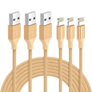 nikolable lightning cable apple certified iphone charger 3pack 6ft braided lighting to usb a charging cord compatible with iphone 13 12 11 pro max xs xr 8 plus 7 plus 6s plus 5s ipad pro and more