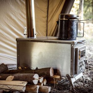 OneTigris TIGER ROAR Tent Stove, Portable Wood Burning Stove for Winter Camping Hunting and Outdoor Cooking, Pipes Included.