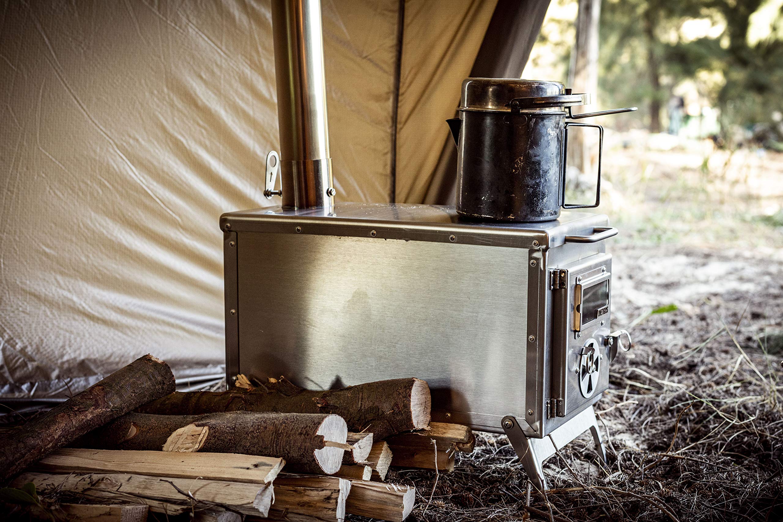 OneTigris TIGER ROAR Tent Stove, Portable Wood Burning Stove for Winter Camping Hunting and Outdoor Cooking, Pipes Included.