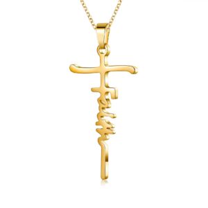 sovesi faith cross necklace for women 14k gold plated cross pendant hope necklaces religious jewelry gift for women gold faith