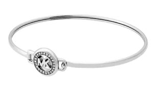 michael kors mkjx6520040 silver-tone logo bracelet